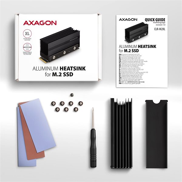 AXAGON CLR-M2XL ALUMINUM Heatsink for M.2 SSD - Merevlemez hűtő | Alza.hu