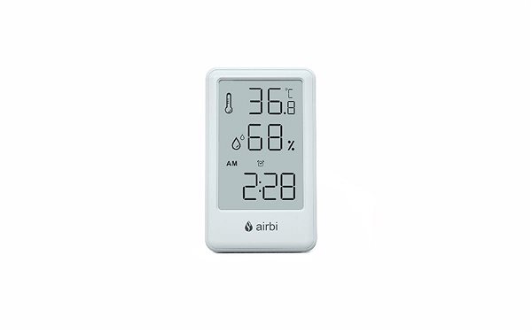 Airbi FRAME – Izbový teplomer a vlhkomer s hodinami – biely - Digitálny ...