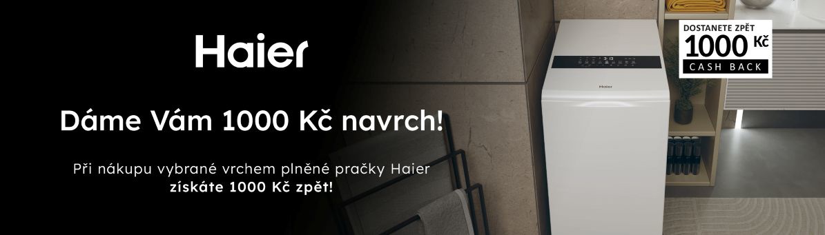 Za nákup pračky Haier můžete získat 1 000 Kč zpět | Alza.cz