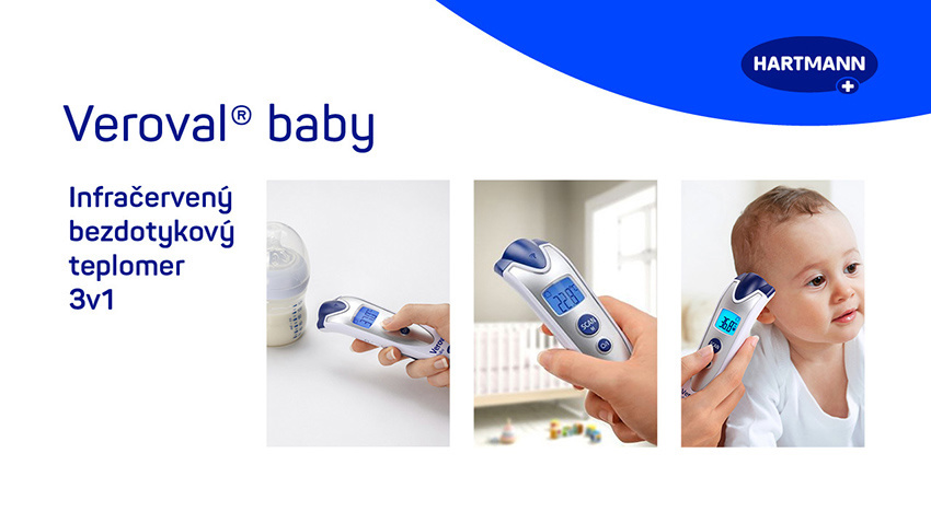 Bezdotykový teplomer HARTMANN Veroval baby: Presné meranie 3 v 1 bez ...
