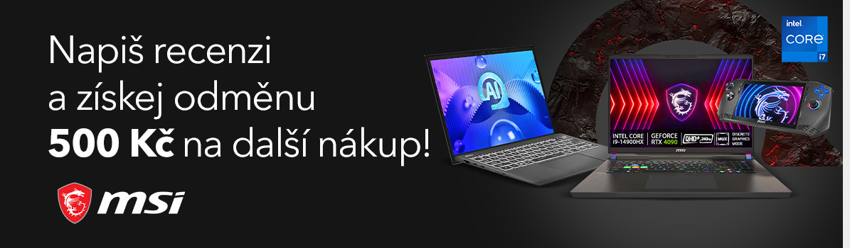 Napište recenzi na notebook či herní konzoli MSI a získejte 500 Kč na ...