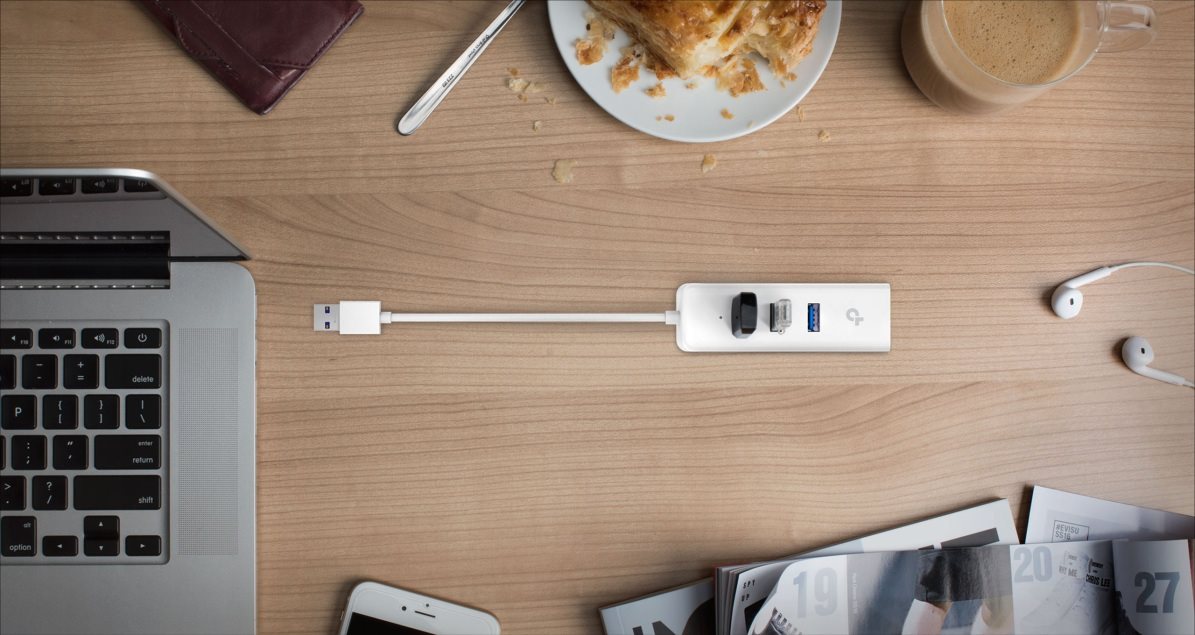 TP-LINK UE330 USB 3.0 3-Port Hub & Gigabit Ethernet Adapter - Síťová ...