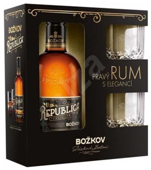 Božkov Republica Exclusive 8Y 0,5l 38 % + 2x sklo GB za 448 Kč - Rum ...