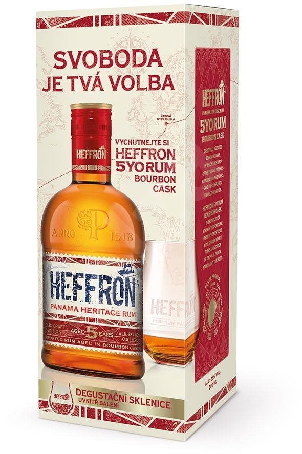 Heffron Rum 5y 0,5l 38% + 1x sklo GB - Rum | Alza.cz