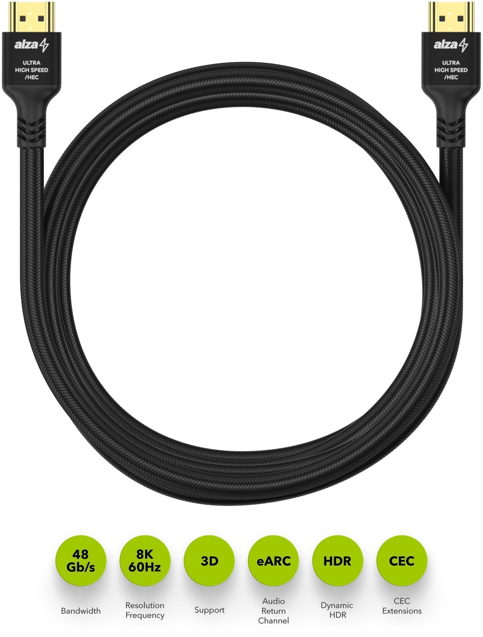 AlzaPower AluCore Premium HDMI 2.1 High Speed 8K 3m od 319 Kč - Video ...