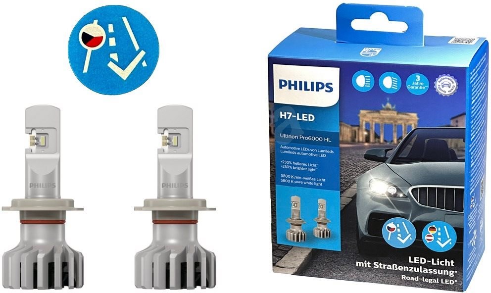 Philips LED H7-LED Ultinon Pro6000 CZ Homologace - LED autožárovka ...