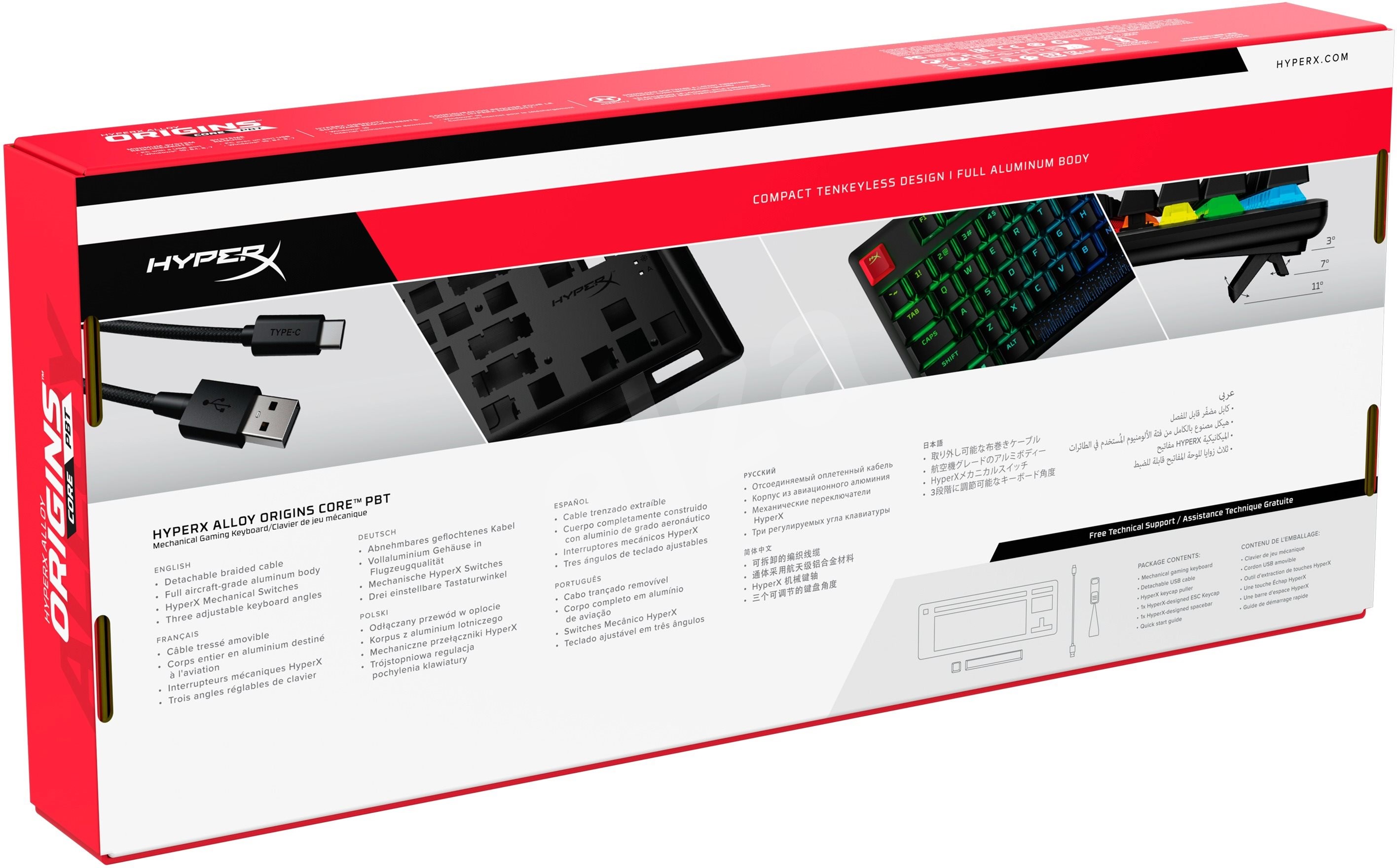 HyperX Alloy Origins Core PBT Aqua - US - Herní klávesnice | Alza.cz