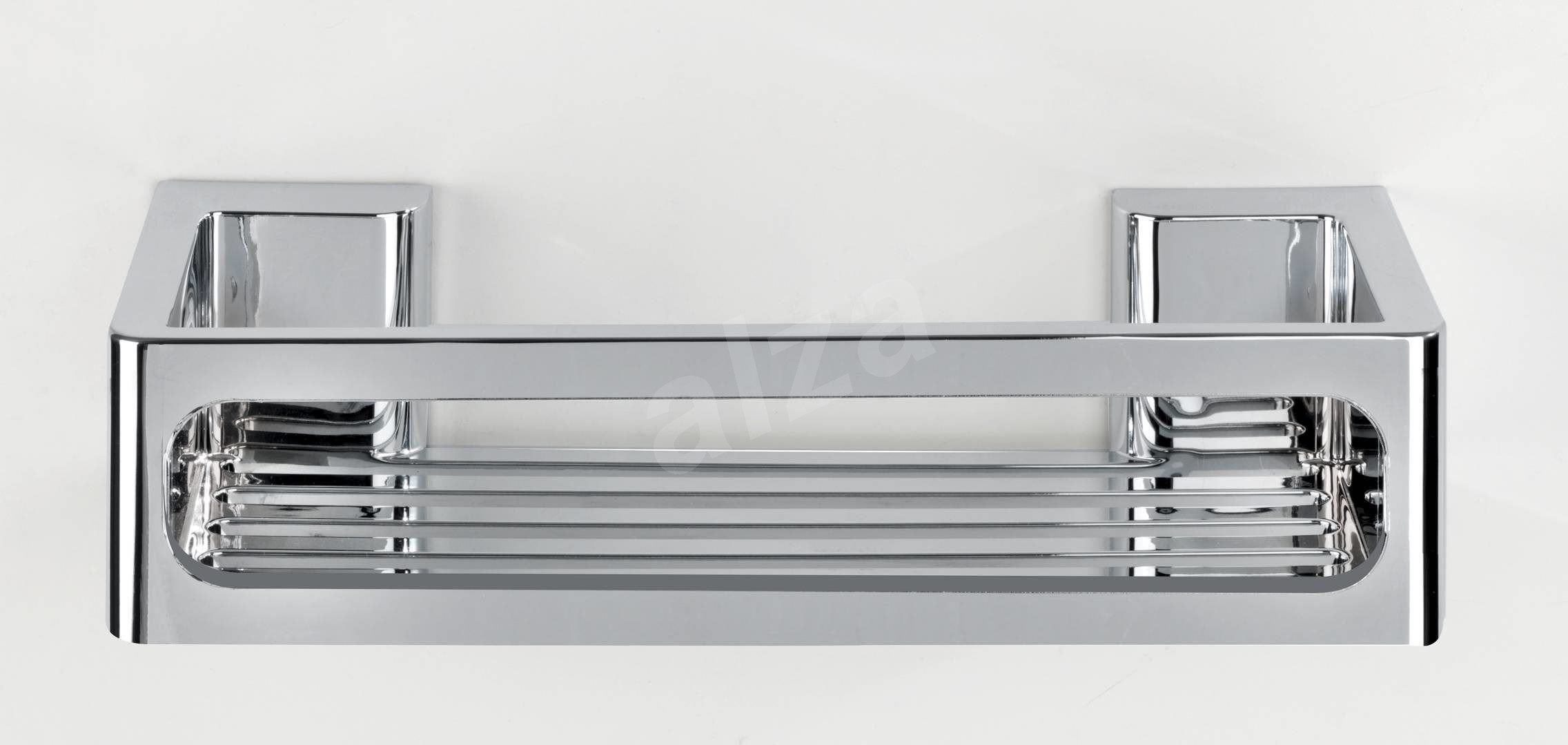 WENKO BEZ VRTÁNÍ PowerLoc BRALIA - Nástěnná polička, kovově lesklá ...