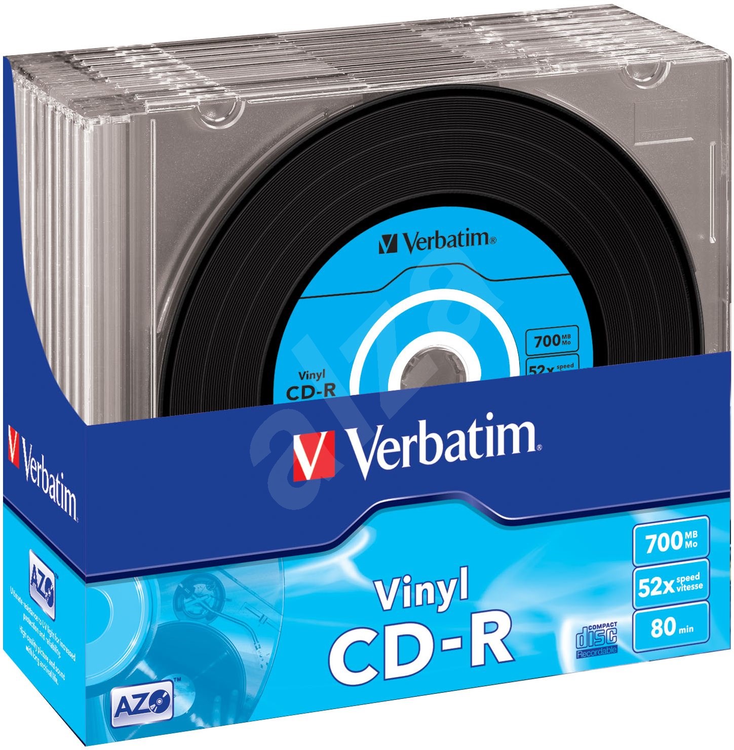 VERBATIM CD-R AZO 700MB, 52x, vinyl, slim case 10 ks - Média | Alza.cz