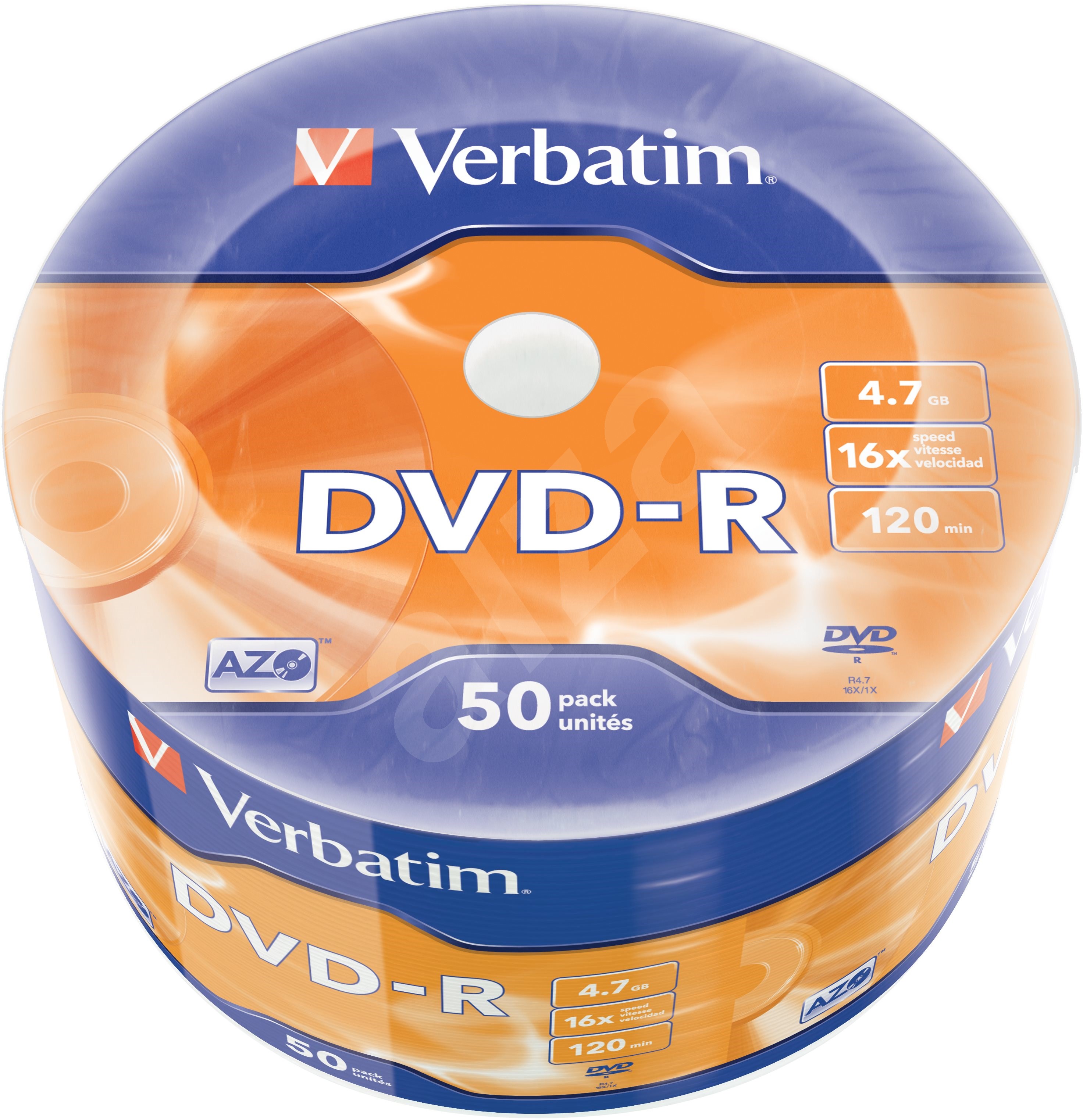 VERBATIM DVD-R AZO 4,7GB, 16x, wrap 50 ks - Média | Alza.cz