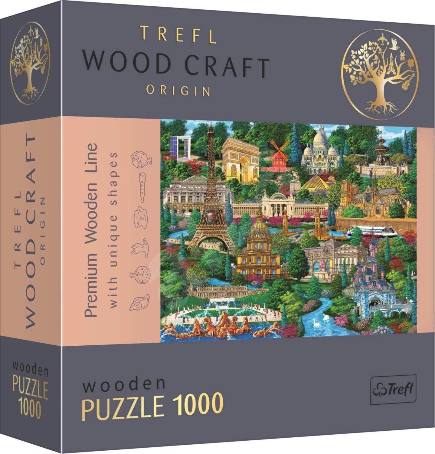Trefl Wood Craft Origin puzzle Slavná místa Francie 1000 dílků - Puzzle ...