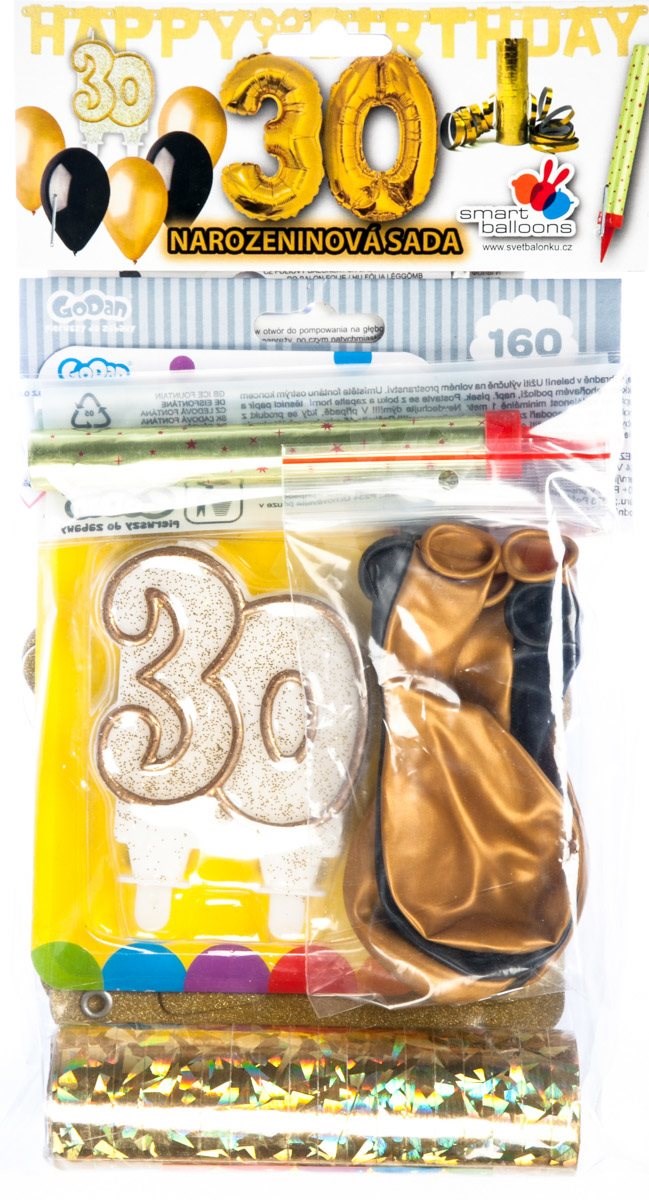 Narozeninová párty sada, zlatá, oslava "30" - Party doplňky | Alza.cz