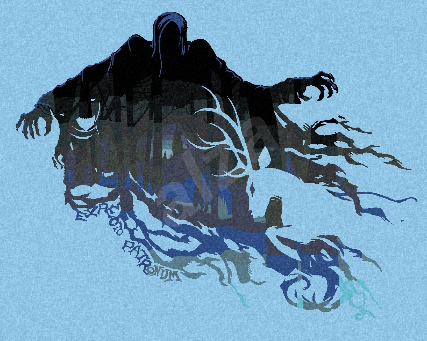 Zuty - Mozkomor a patron jelen (harry potter), 40×50 cm, bez rámu a bez ...