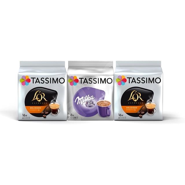 Tassimo PACK -2x Tassimo L'or Delizioso, 1x Tassimo Milka - Kávové ...