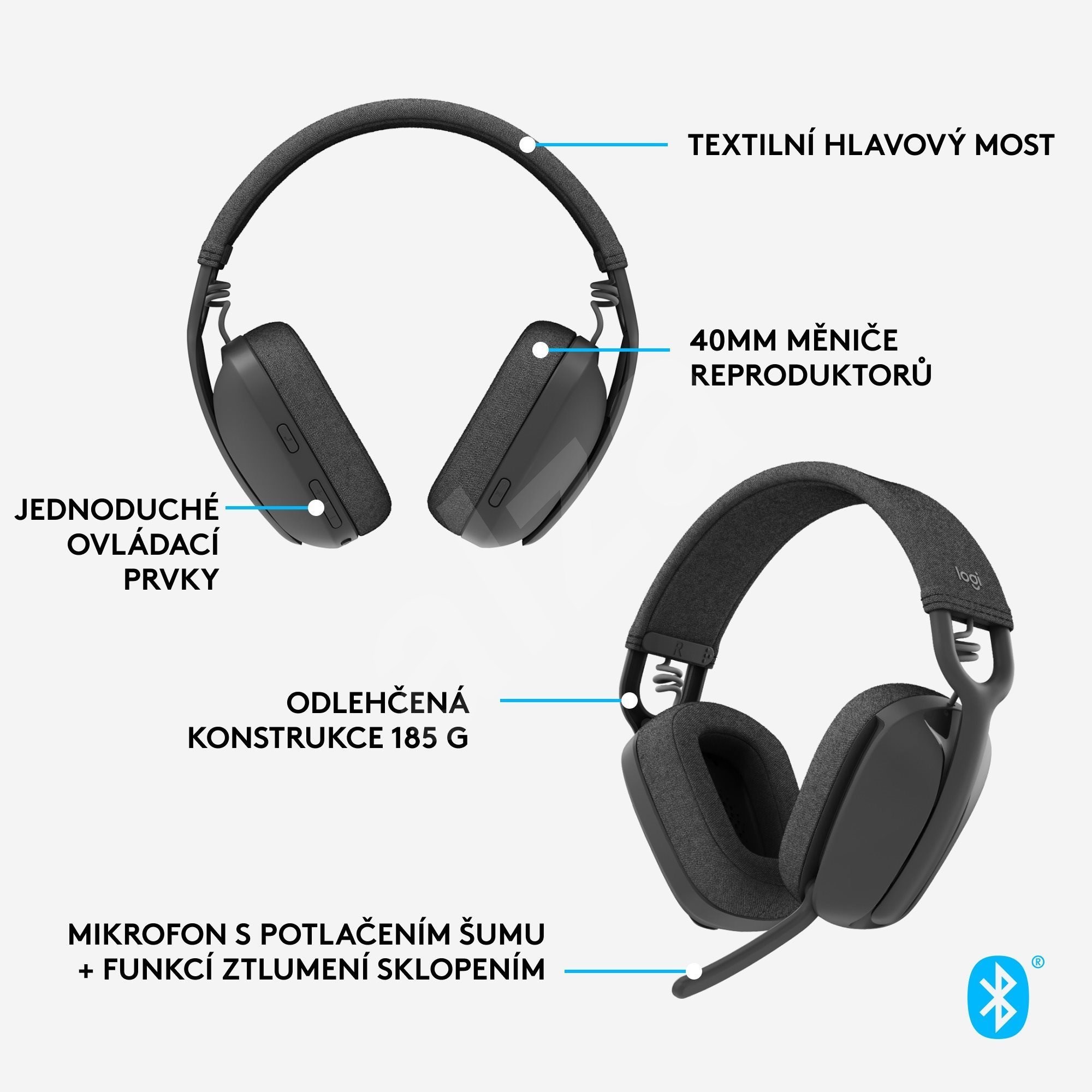Logitech Zone Vibe 100 Graphite za 2 249 Kč - Bezdrátová sluchátka ...