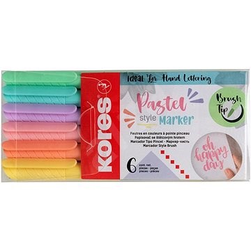Příslušenství pro KORES Pastel Style, se štětcovým hrotem, 6 barev ...