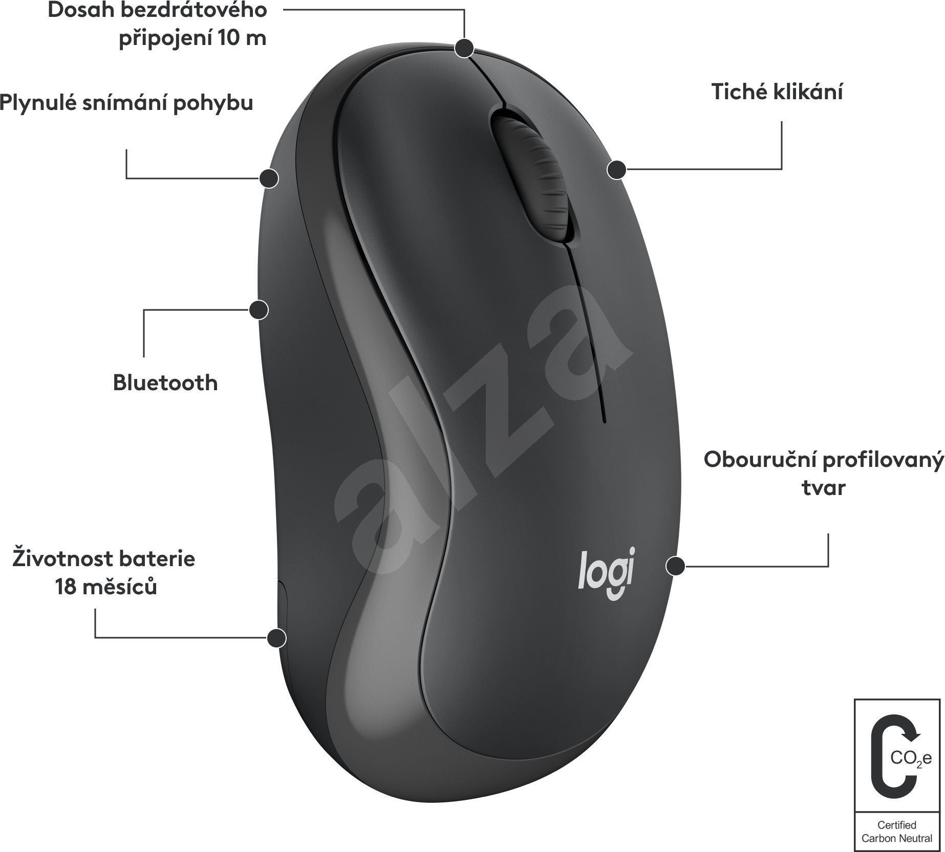 Logitech M240 Silent Bluetooth Mouse Graphite - Myš | Alza.cz
