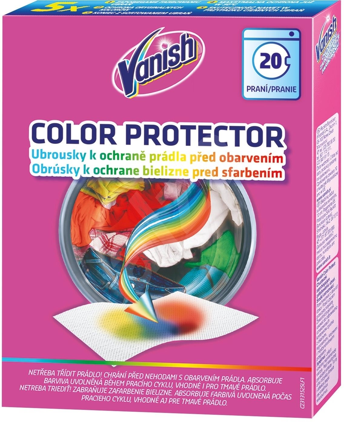 VANISH Color Protect 10 ks (20 praní) - Ubrousky do pračky | Alza.cz