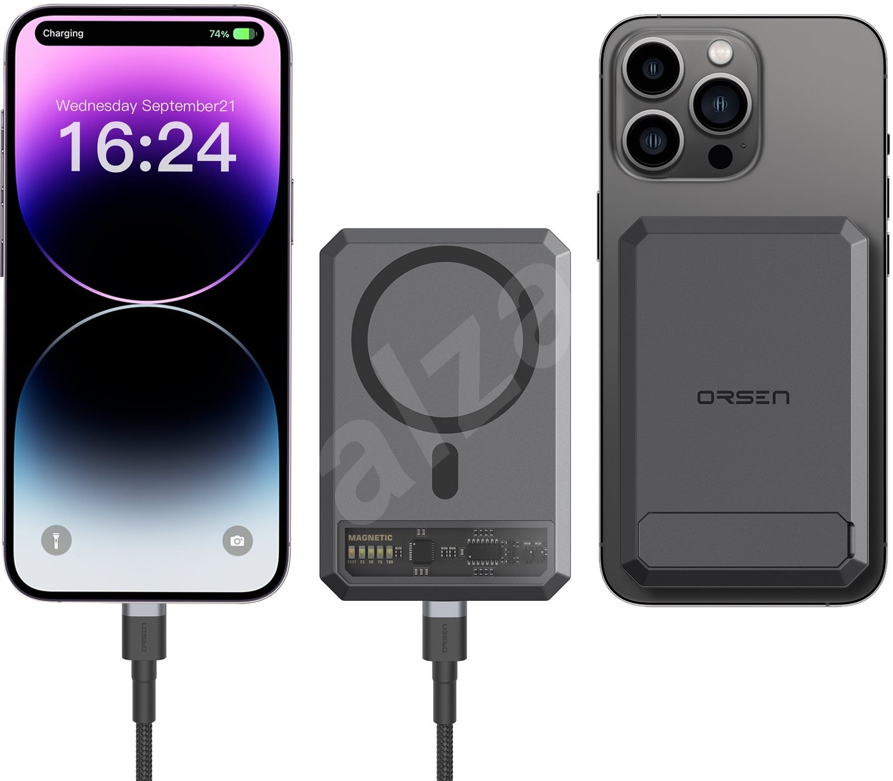 Eloop EW54 10000mAh 15W magnetic, PD20W gray - Powerbanka | Alza.cz