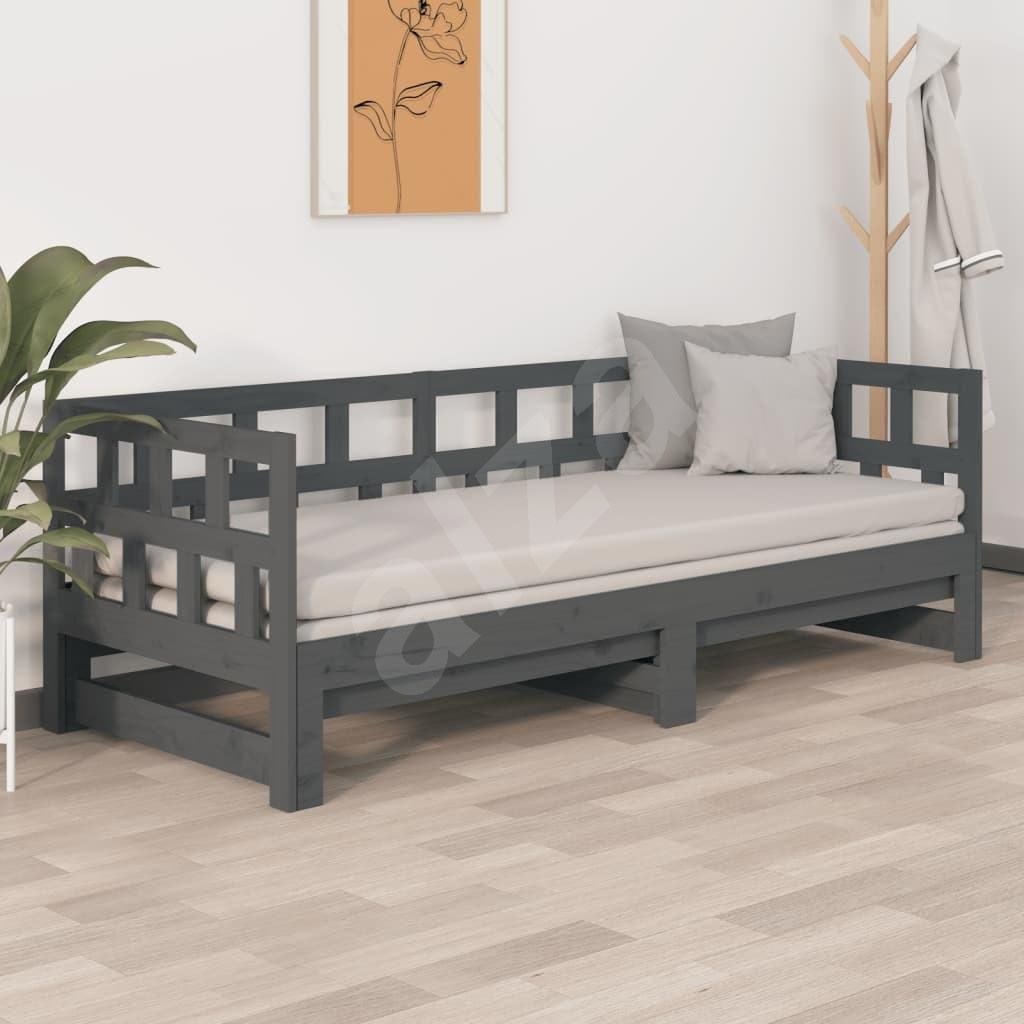 Výsuvná postel šedá masivní borovice 2× (80 × 200) cm , 820229 za 4 739 ...