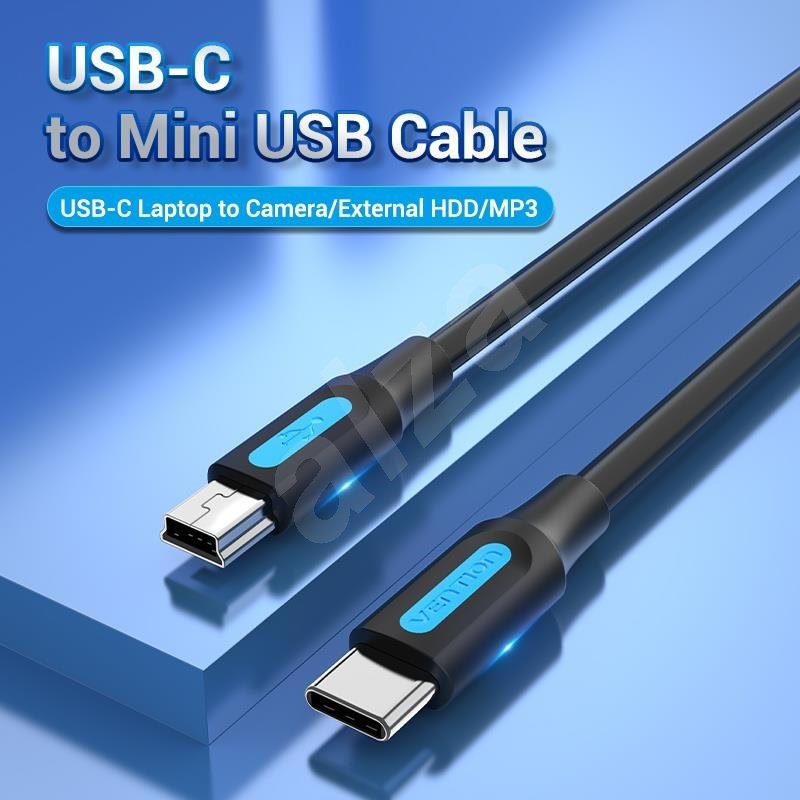 Vention USB-C 2.0 to Mini USB 2A Cable 1.5M Black - Datový kabel | Alza.cz