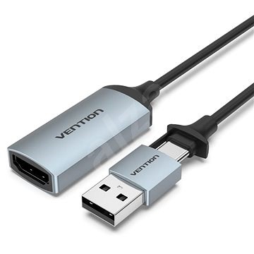 Vention HDMI Female to USB-C / USB-A Male Video Capture Card 0.1M Gray ...