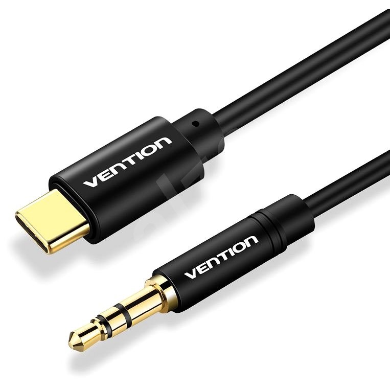Vention Type-C (USB-C) to 3.5mm Male Spring Audio Cable 1m Black Metal ...