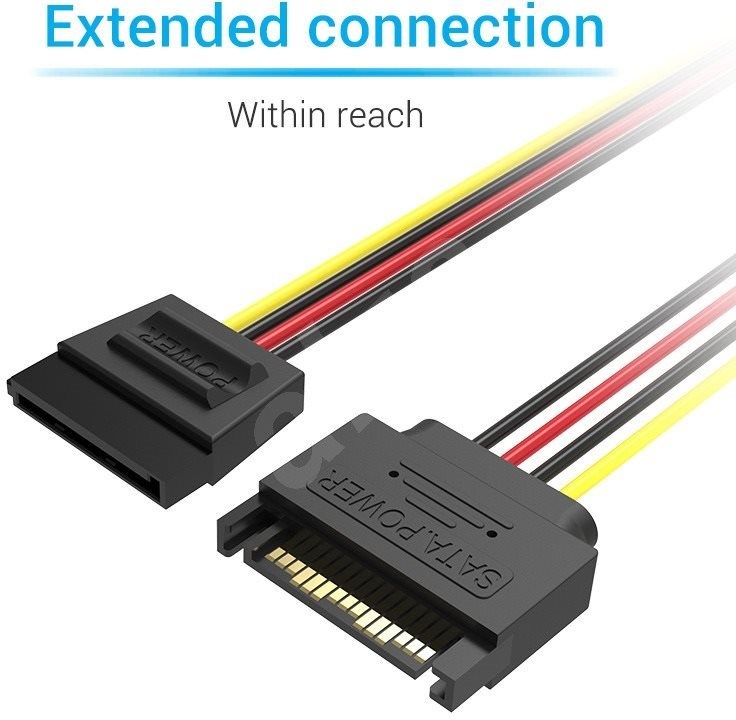 Vention SATA 15P Power Extension Cable 0.3M Black - Napájecí kabel ...