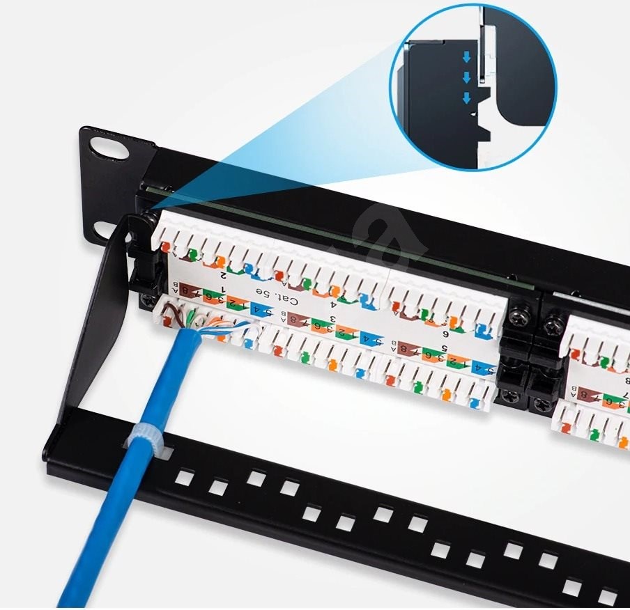 Vention Cat.5E UTP 24 Ports Keystone Patch Panel Black - Patch panel ...