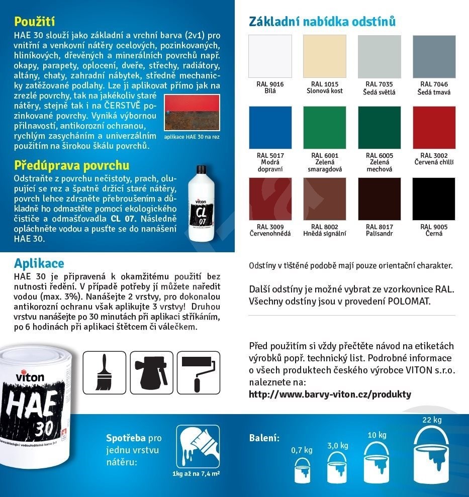 VITON - HAE 30/RAL 1015 - slonová kost světlá, POLOMAT, 0,7kg ...
