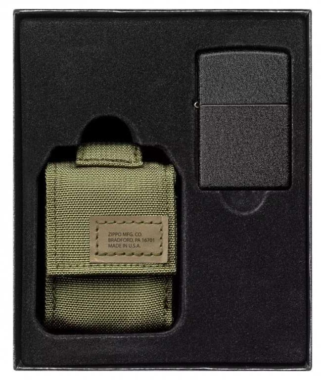 ZIPPO Sada taktické pouzdro + zapalovač Black Crackle cena, slevy ...